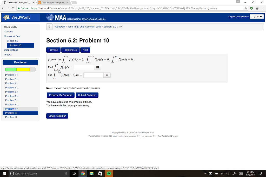 Solved D WeBWork : Yoon MAT2 Culus question | Cheg ← Secure | Chegg.com Solved D WeBWork : Yoon MAT2 Culus question | Cheg ← Secure | Chegg.com
