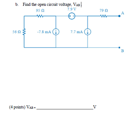 Solved Find the open circuit voltage, V_AB |. V_AB=_____V | Chegg.com