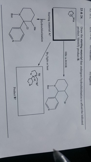 Solved 23 & 24. Draw the starting material that undergoes | Chegg.com