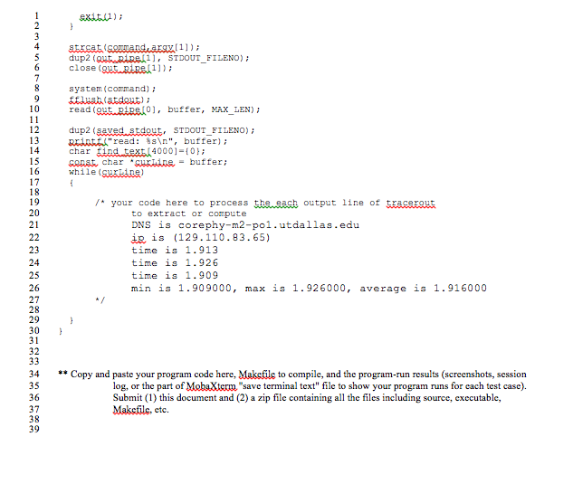 Please put your code and the makefile to compile. | Chegg.com