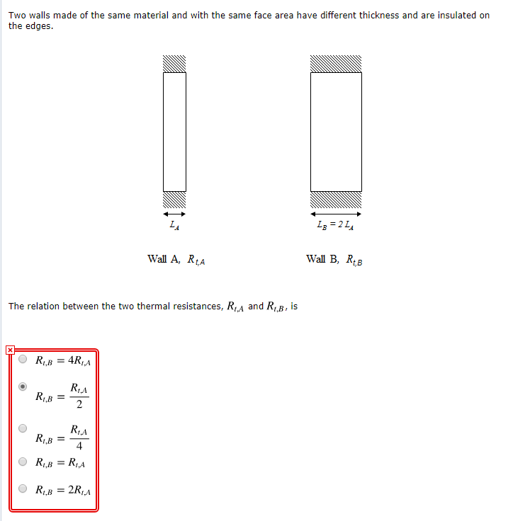 Solved Two walls made of the same material and with the same | Chegg.com