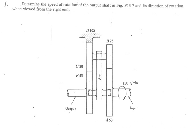 Solved Determine the speed of rotation of the output shaft | Chegg.com