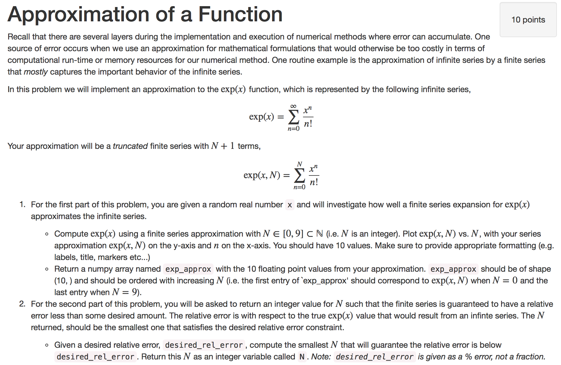 Approximation of a Function Recall that there are | Chegg.com