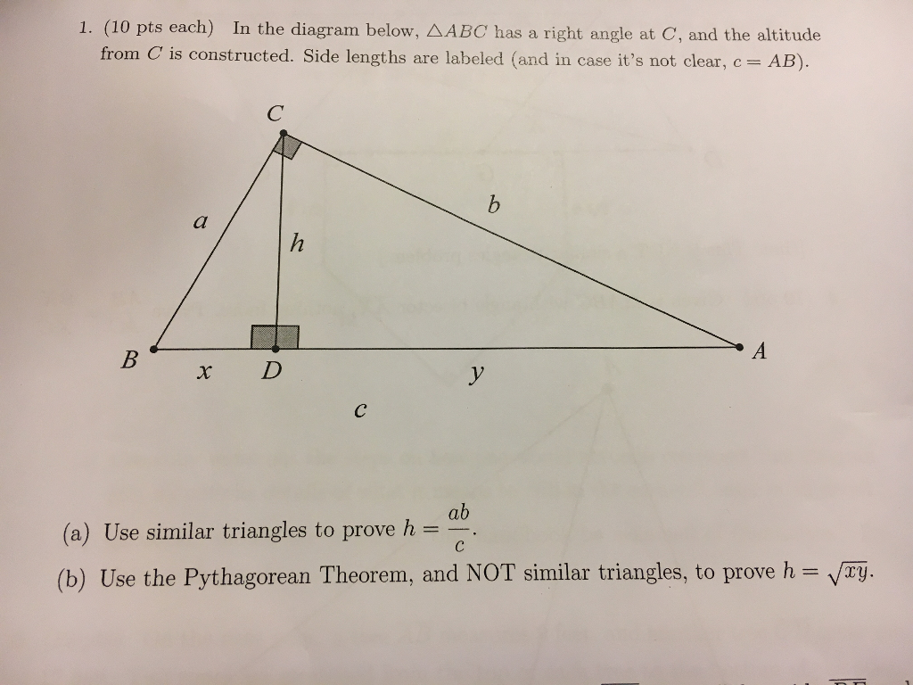 Solved 1. (10 pts each) in the diagram below, ABC has a | Chegg.com