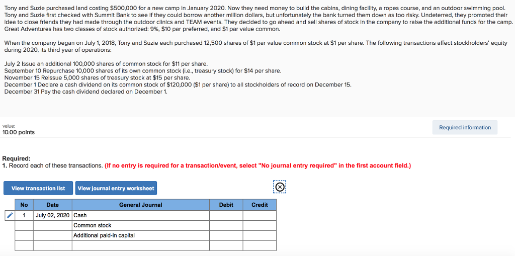 Solved Tony and Suzie purchased land costing $500,000 for a | Chegg.com