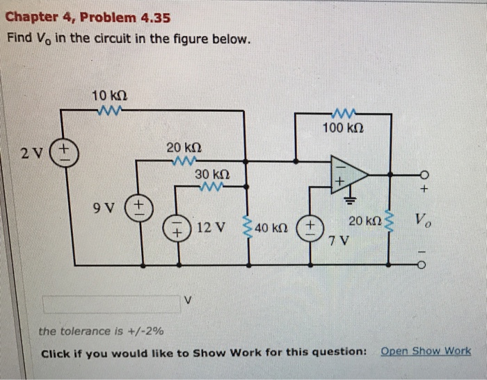 Solved Chapter 4, Problem 4.34 Find Vo in the circuit in the | Chegg.com