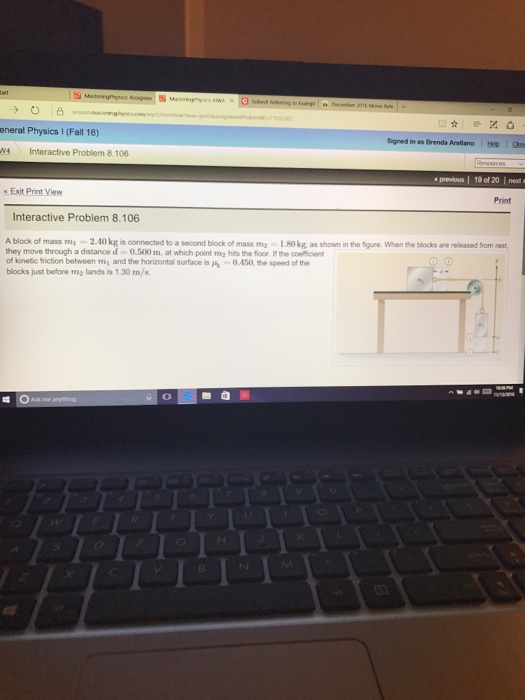 Solved A block of mass m_1 = 2.40 kg is connected to a | Chegg.com