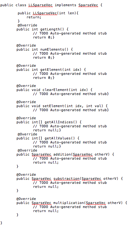 Problem I Sparse Vector Using Linked List 5 R