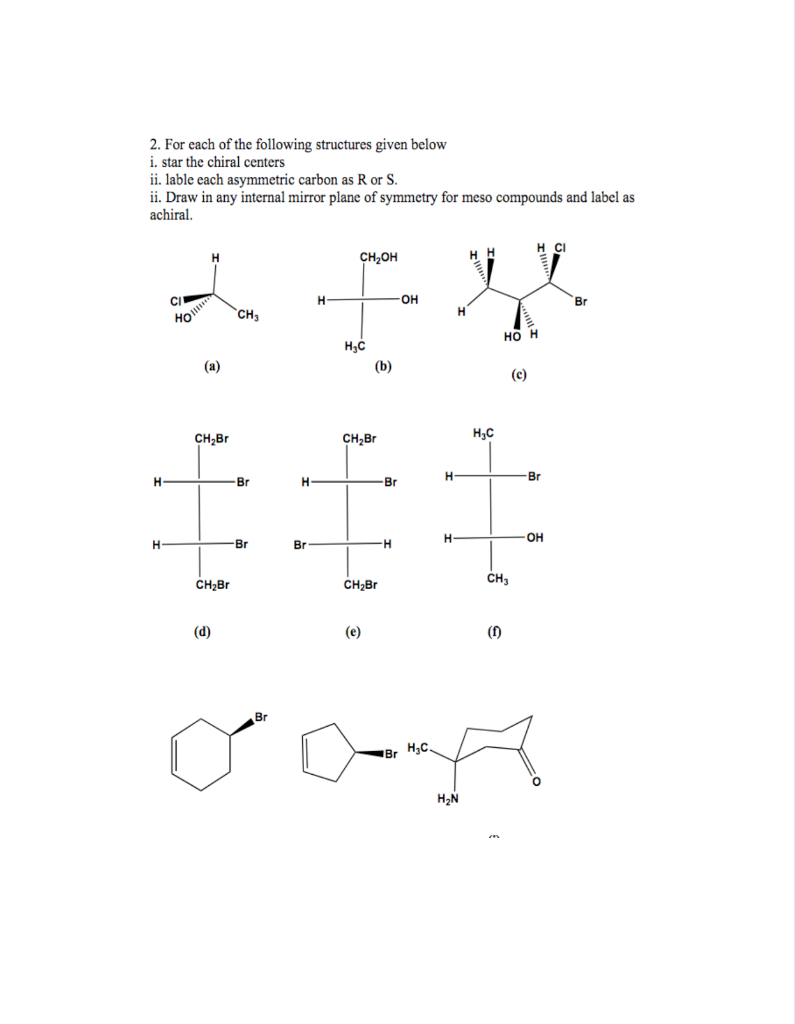 Solved For each of the following structures given below | Chegg.com