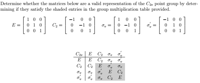 Solved Determine whether the matrices below are a valid | Chegg.com