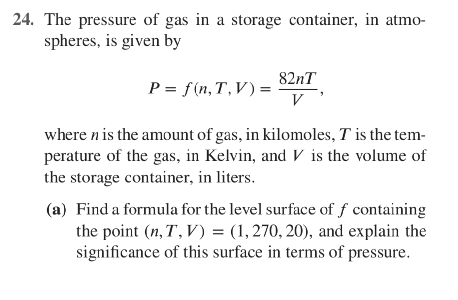 Solved 24. The pressure of gas in a storage container, in a | Chegg.com