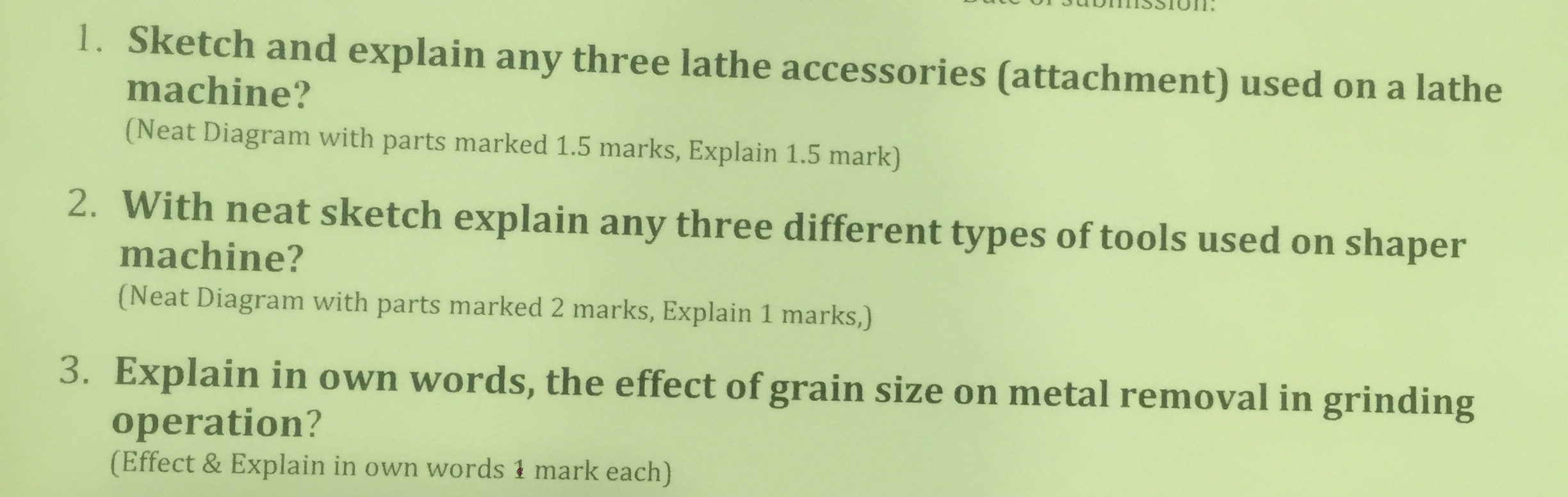 Solved Sketch and explain any three lathe accessories | Chegg.com