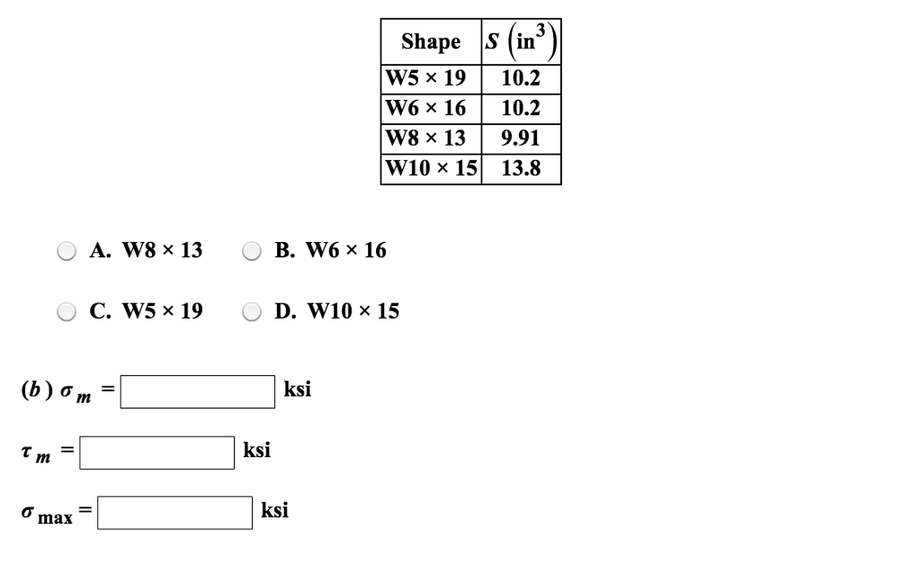 Solved Knowing that σ all-24 ksi and τ all-14.6 ksi, (a ) | Chegg.com
