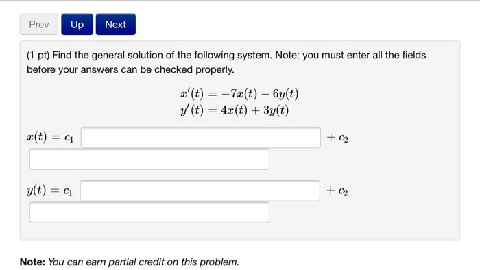 Solved Find the general solution of the following system. | Chegg.com