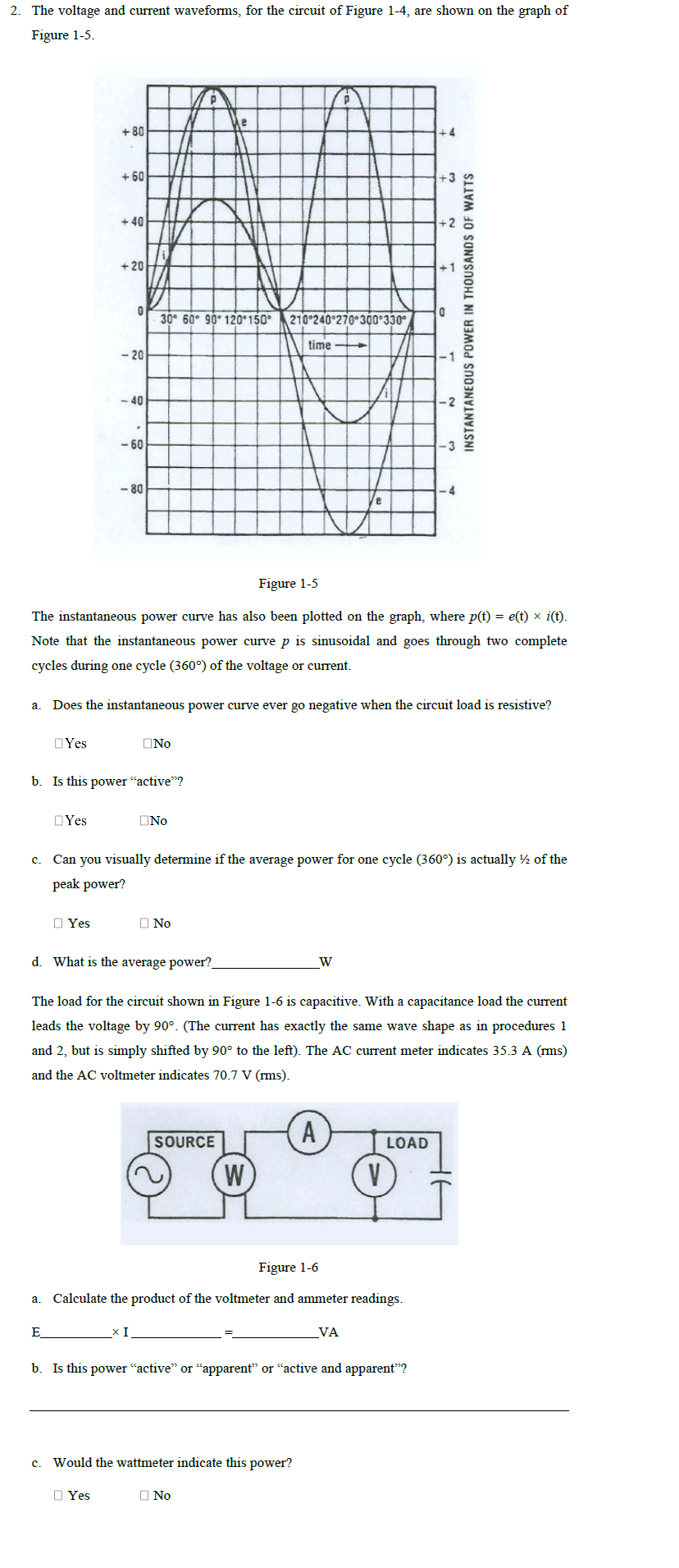 Solved The Voltage And Current Waveforms For The Circuit Of