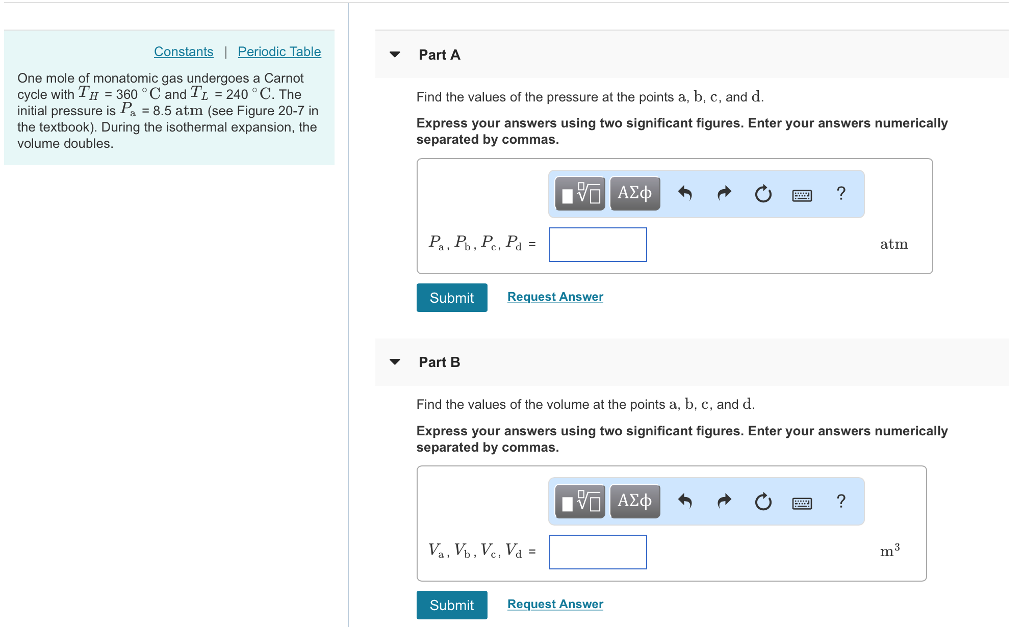 Solved Constants|Periodic Table Part A One mole of monatomic | Chegg.com