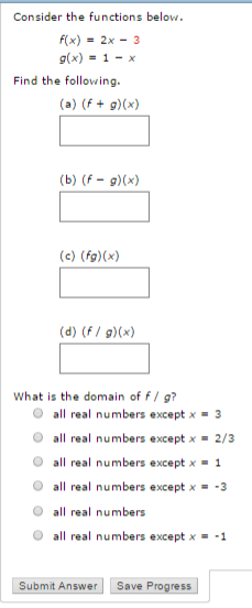 Solved Consider the functions below. f(x) = 2x - 3 g(x) = | Chegg.com
