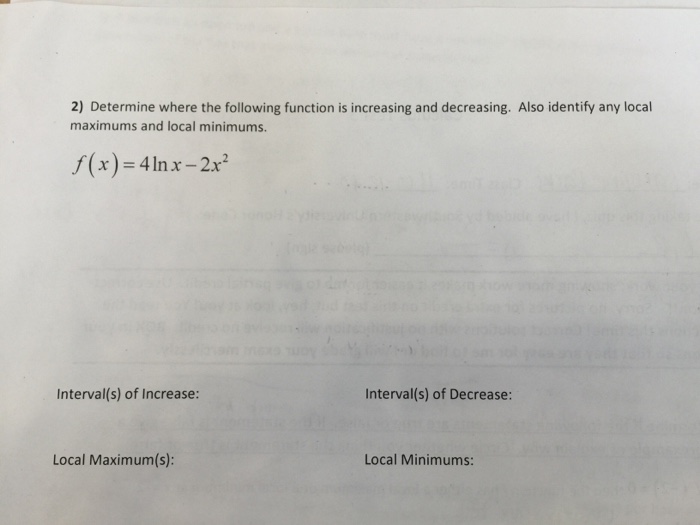 Solved determine where the function is increasing and | Chegg.com