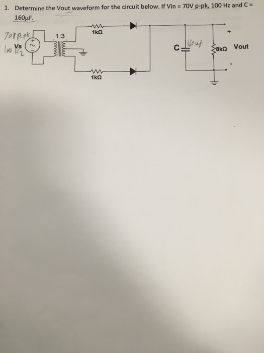 Solved Determine the Vout waveform for the circuit below. If | Chegg.com