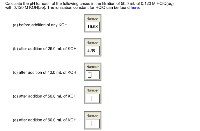 Solved Calculate the pH for each of the following cases in | Chegg.com