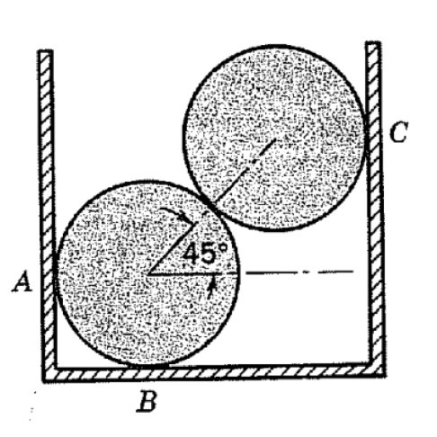 Solved two equal cylinders, each weighing 900 N are placed | Chegg.com