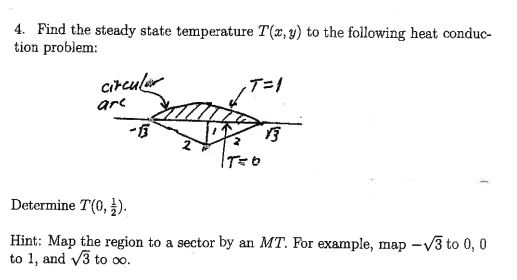 Solved Find the steady state temperature T(x,y) to the | Chegg.com