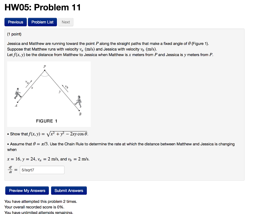Solved HW05: Problem 11 Previous Problem List Next (1 point) | Chegg.com