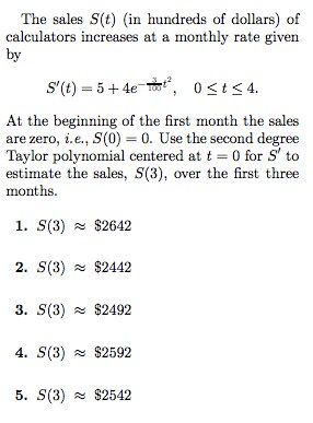 Solved The sales S(t) (in hundreds of dollars) of | Chegg.com