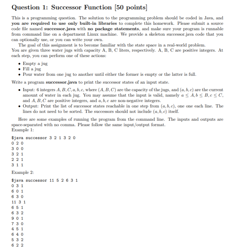 Solved Question 1: Successor Function [50 points] This is a | Chegg.com
