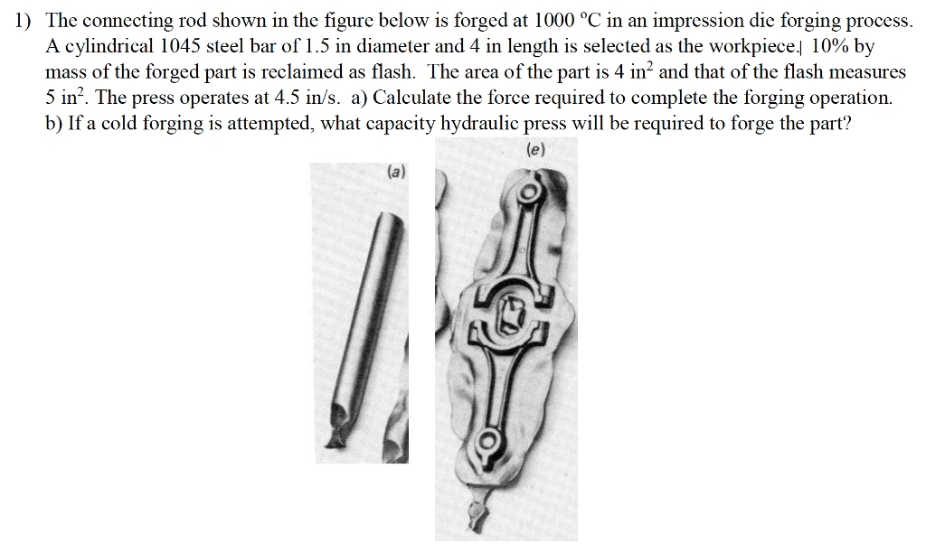 1) The connecting rod shown in the figure below is | Chegg.com