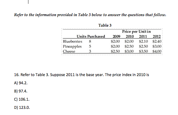 Solved Refer to the information provided in Table 3 below lo | Chegg.com