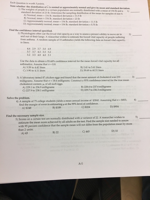 Solved Each Question is worth 3 points State whether the | Chegg.com Solved Each Question is worth 3 points State whether the | Chegg.com