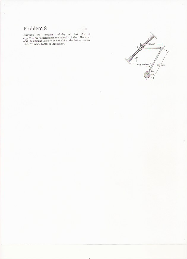 Solved Knowing That Angular Velocity Of Link Ab Is Omegaab