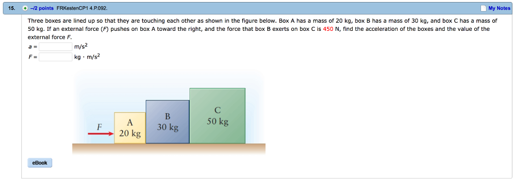 Solved 15. -12 points FRKestenCP1 4.P.092. My Notes Three | Chegg.com