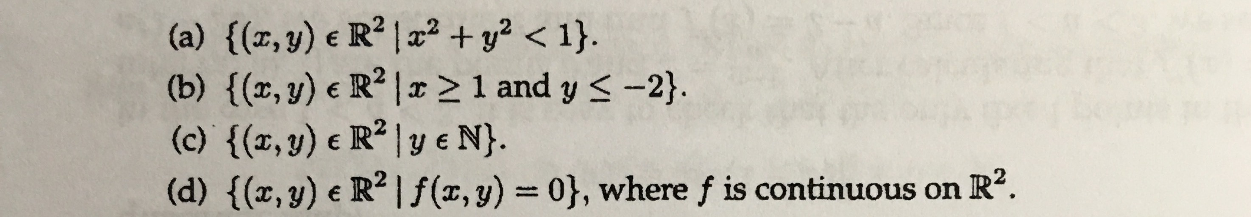 Solved Which Of The Following Subsets Of R2 Are Complete 