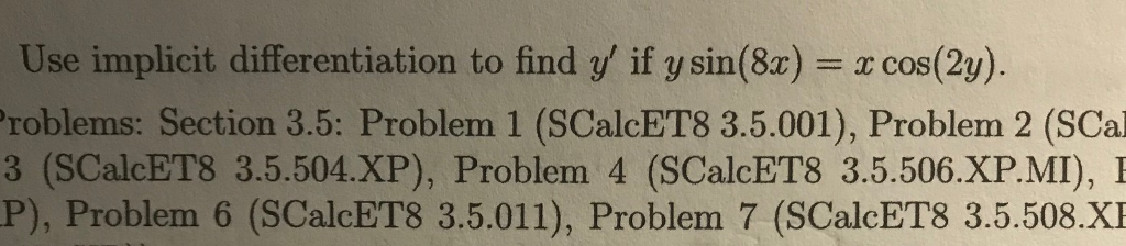 Solved Solve this implicit differentiation problem, show all | Chegg.com