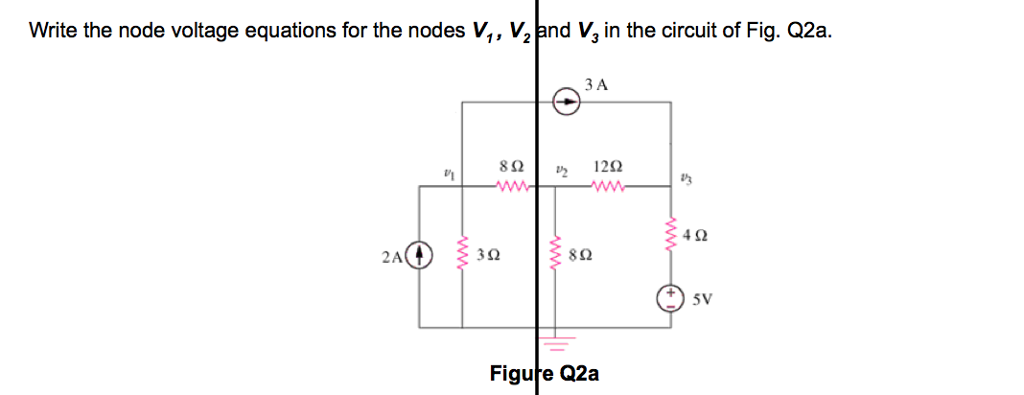 Solved Write the node voltage equations for the nodes V_1, | Chegg.com