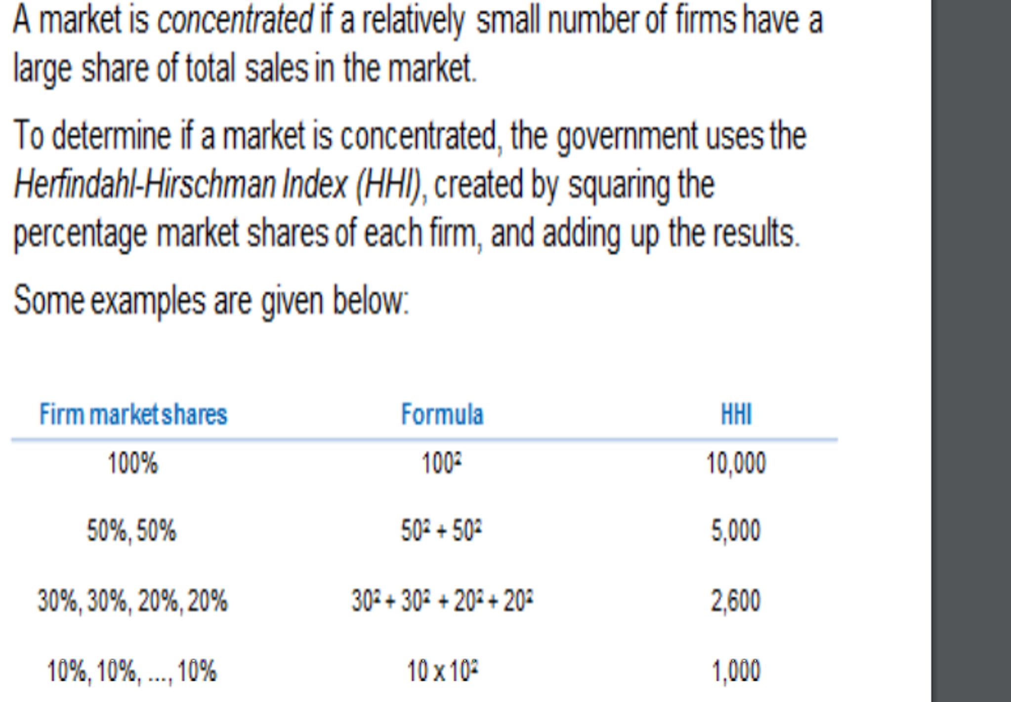 Solved Suppose an industry has ten firms with market shares | Chegg.com