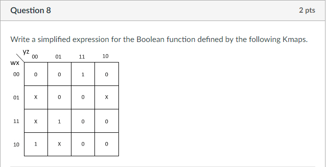 Solved Write A Simplified Expression For The Boolean 
