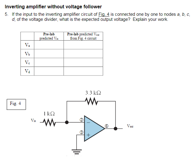 Solved Inverting amplifier without voltage follower 5. If | Chegg.com