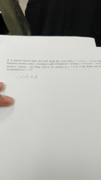 Solved 2. A particle moves back and forth along the-axis | Chegg.com