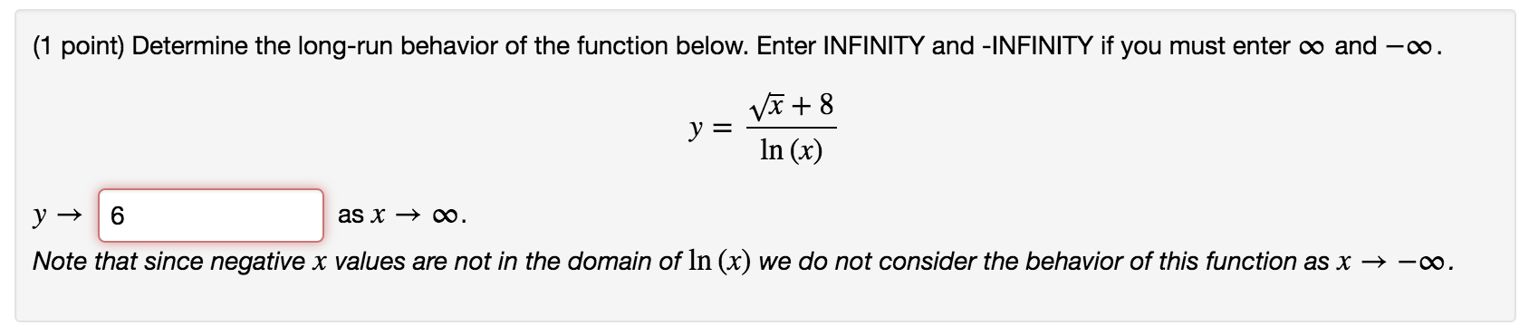 Solved Determine the long-run behavior of the function | Chegg.com