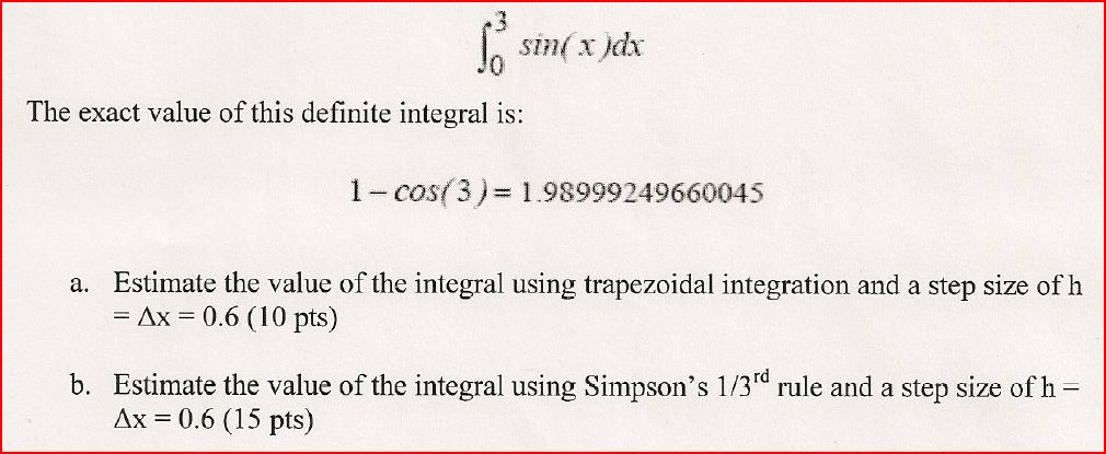 Solved Integral 0 to 3 sin(x)dx The exact value of this | Chegg.com