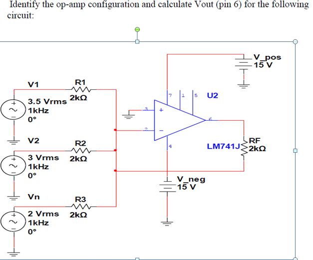 Solved Identify the op-amp configuration and calculate Vout | Chegg.com