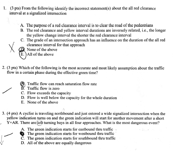 Solved 1. (3 pts) From the following identify the incorrect | Chegg.com