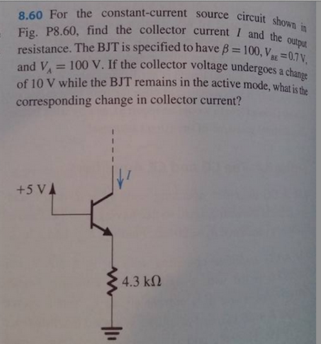 Solved For the constant-current source circuit shown in Fig. | Chegg.com
