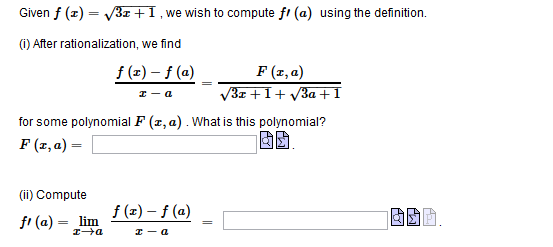 Solved Given f (X) = square root 3x + 1, we wish to compute | Chegg.com