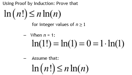 Solved Using Proof by Induction: Prove that ln (n!) | Chegg.com
