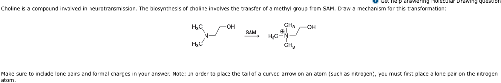 Solved Get help answeing Molecular Drawing question Choline | Chegg.com