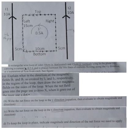 Solved A rectangular wire loop of sides 10 cm (x - | Chegg.com